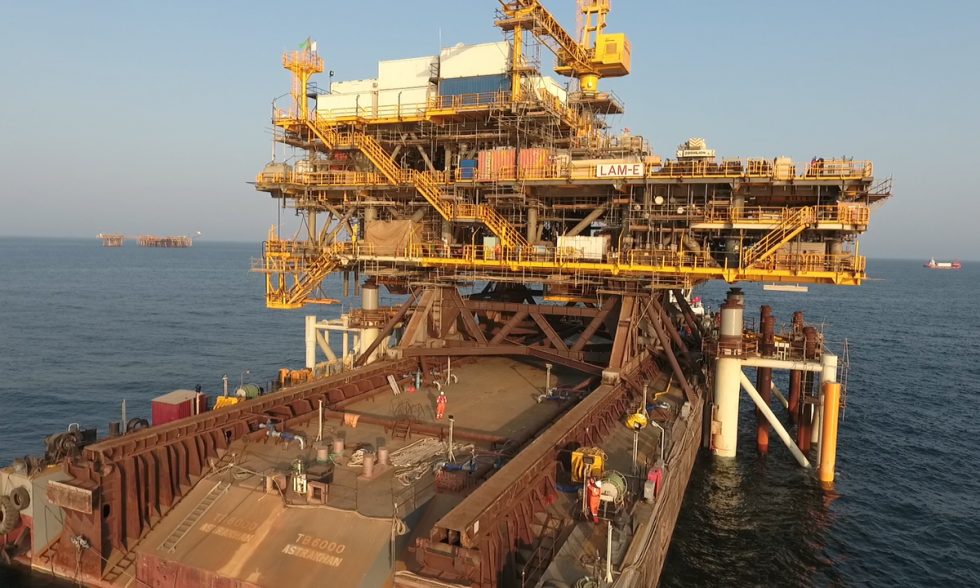 Dragon Oil LAM-E Jacket and topside installation - Orca Offshore